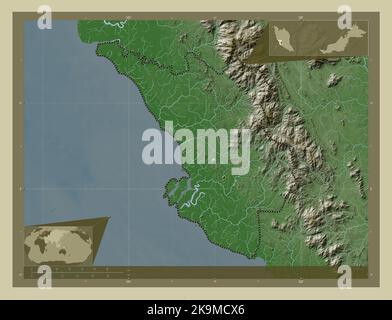 Selangor, state of Malaysia. Elevation map colored in wiki style with ...