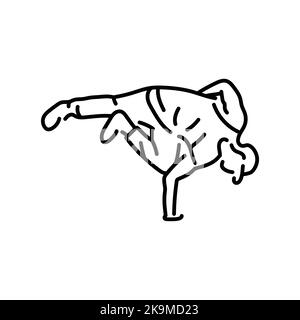 Man dancing break dance color line icon. Pictogram for web page, mobile ...