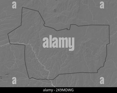 Gao, region of Mali. Elevation map colored in wiki style with lakes and ...