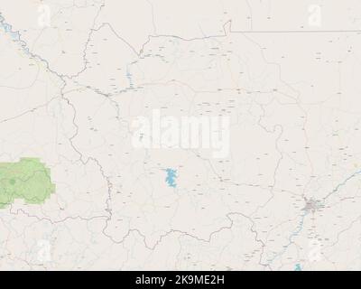 Kayes, region of Mali. Open Street Map. Locations of major cities of ...