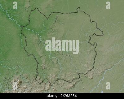 Kayes, region of Mali. Elevation map colored in wiki style with lakes ...