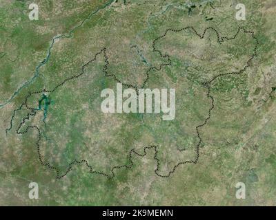 Sikasso, region of Mali. High resolution satellite map. Locations and ...