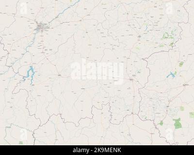 Sikasso, region of Mali. Open Street Map. Locations and names of major ...