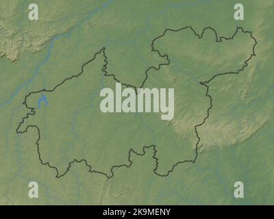 Sikasso, region of Mali. Elevation map colored in wiki style with lakes ...