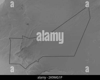Adrar, region of Mauritania. Elevation map colored in wiki style with ...