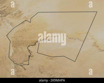 Tagant, region of Mauritania. Low resolution satellite map. Locations ...