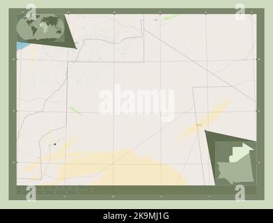 Tiris Zemmour, region of Mauritania. Open Street Map. Locations and ...