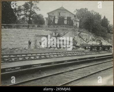 Double track building between Alingsås - Olskroken. The bridge over ...