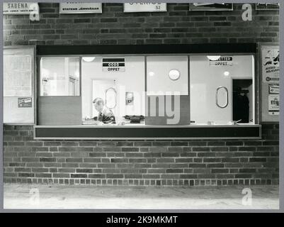 Ticket expedition at Lessebo Stationshuset Stock Photo - Alamy