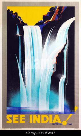 Vintage 1930s India Travel Poster - Simla. Lower Bazaar. Shimla is the ...