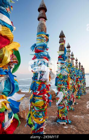 Olchon island, lake Baikal in winter Stock Photo - Alamy
