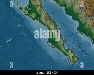 Baja California, state of Mexico. Colored elevation map with lakes and ...