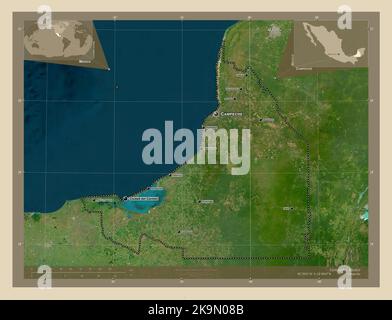 Campeche, state of Mexico. High resolution satellite map Stock Photo ...