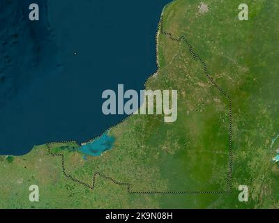 Campeche, state of Mexico. High resolution satellite map. Corner ...