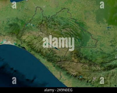 Chiapas, state of Mexico. High resolution satellite map. Locations of ...