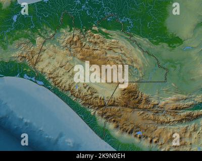 Chiapas, state of Mexico. Elevation map colored in wiki style with ...
