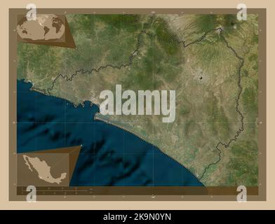 Colima, state of Mexico. Low resolution satellite map Stock Photo - Alamy