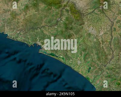 Colima, state of Mexico. High resolution satellite map. Locations and ...