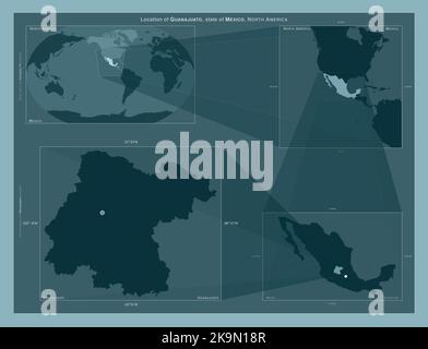 Mexico, state of Mexico. Diagram showing the location of the region on ...