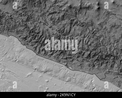 Guerrero, state of Mexico. Bilevel elevation map with lakes and rivers ...