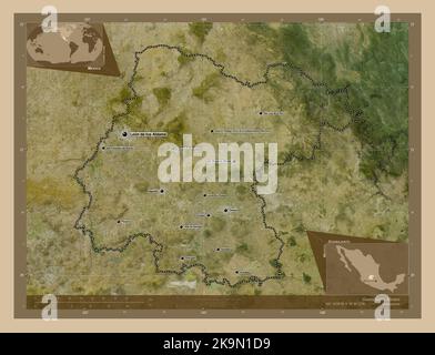 Guanajuato, state of Mexico. Low resolution satellite map Stock Photo ...