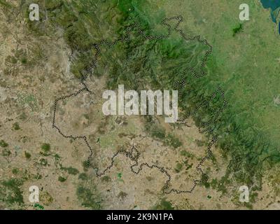 Hidalgo, state of Mexico. High resolution satellite map. Locations of ...