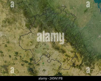 Hidalgo, state of Mexico. Low resolution satellite map. Locations and ...