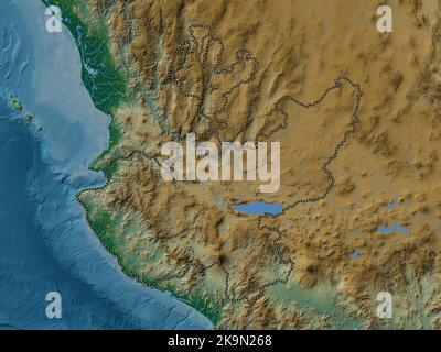 Jalisco, state of Mexico. Elevation map colored in wiki style with ...