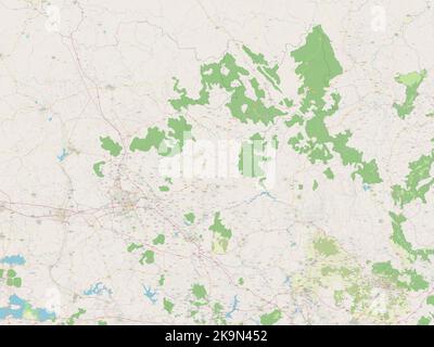 Queretaro, state of Mexico. Open Street Map. Locations of major cities ...