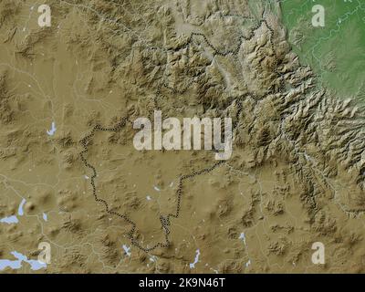 Queretaro, state of Mexico. Colored elevation map with lakes and rivers ...