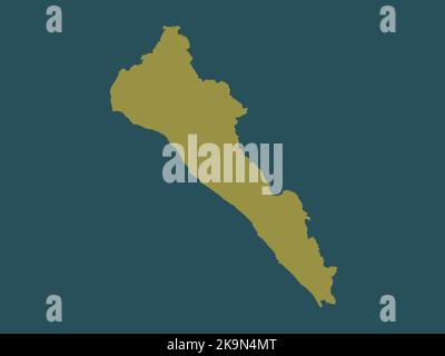 Sinaloa, state of Mexico. Solid color shape. Locations and names of ...