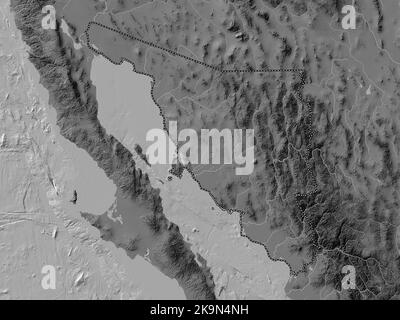 Sonora, state of Mexico. Elevation map colored in wiki style with lakes ...