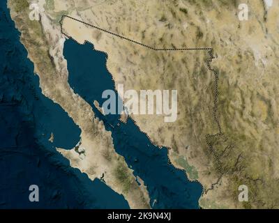 Sonora, state of Mexico. Low resolution satellite map. Corner auxiliary ...