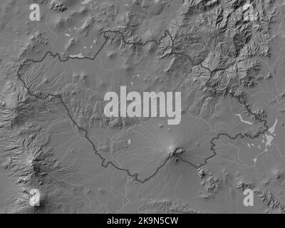 Tlaxcala, state of Mexico. Bilevel elevation map with lakes and rivers ...