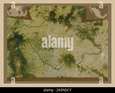 Tlaxcala, state of Mexico. Low resolution satellite map Stock Photo - Alamy