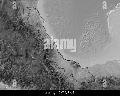 Veracruz, state of Mexico. Grayscale elevation map with lakes and ...