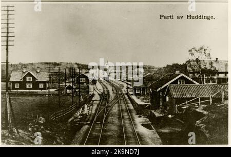 The railway station in Huddinge. At the railway track between Stockholm ...