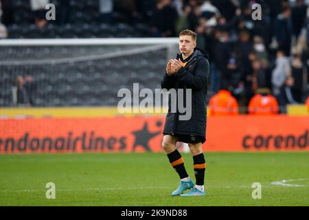 Greg Docherty #8 of Hull City looking dejected after his team lose the ...