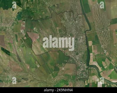 Bender, city of Moldova. High resolution satellite map. Locations of ...