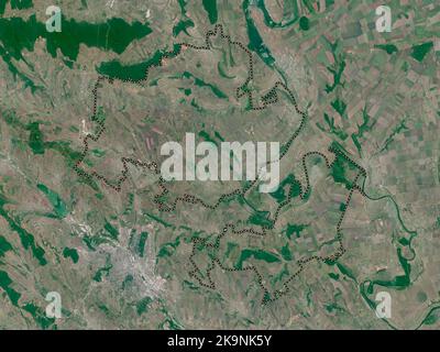 Criuleni, district of Moldova. Low resolution satellite map. Locations ...