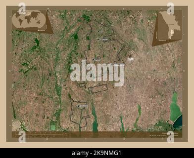 Gagauzia, autonomous territory of Moldova. Low resolution satellite map ...