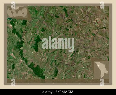 Glodeni, district of Moldova. High resolution satellite map. Locations ...