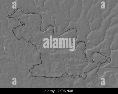 Soroca, district of Moldova. Elevation map colored in sepia tones with ...