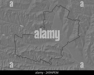 Telenesti, district of Moldova. Elevation map colored in sepia tones ...