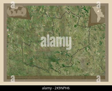 Telenesti, district of Moldova. High resolution satellite map. Corner ...