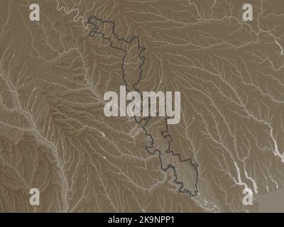 Transnistria, territorial unit of Moldova. Colored elevation map with ...