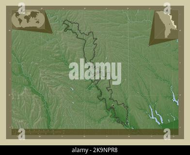 Transnistria, territorial unit of Moldova. Colored elevation map with ...