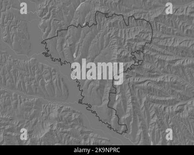 Ungheni, district of Moldova. Elevation map colored in wiki style with ...