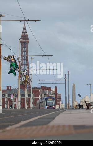 Passing Blackpool Pleasant Street with Blackpool tower in view, is ...