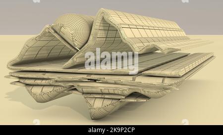 A 3D Illustration of a modeled architectural structure of a snake ...